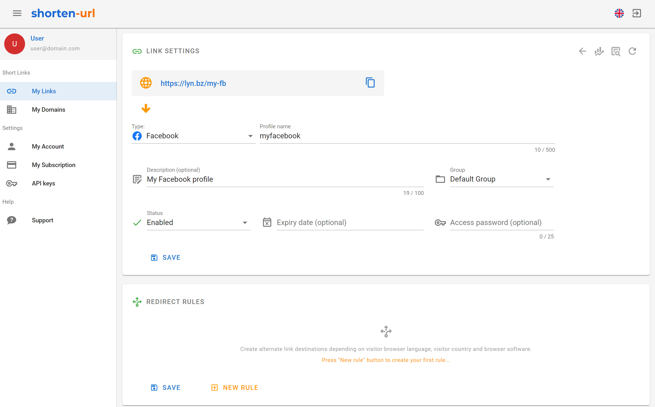 shorten-url : Professional URL shortener service