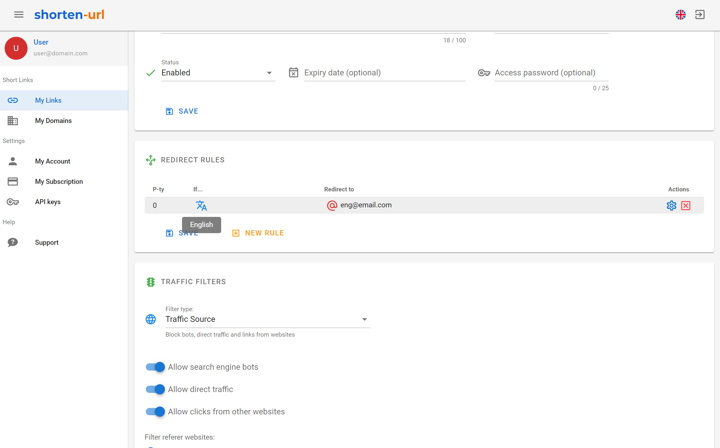 shorten-url : Professional URL shortener service